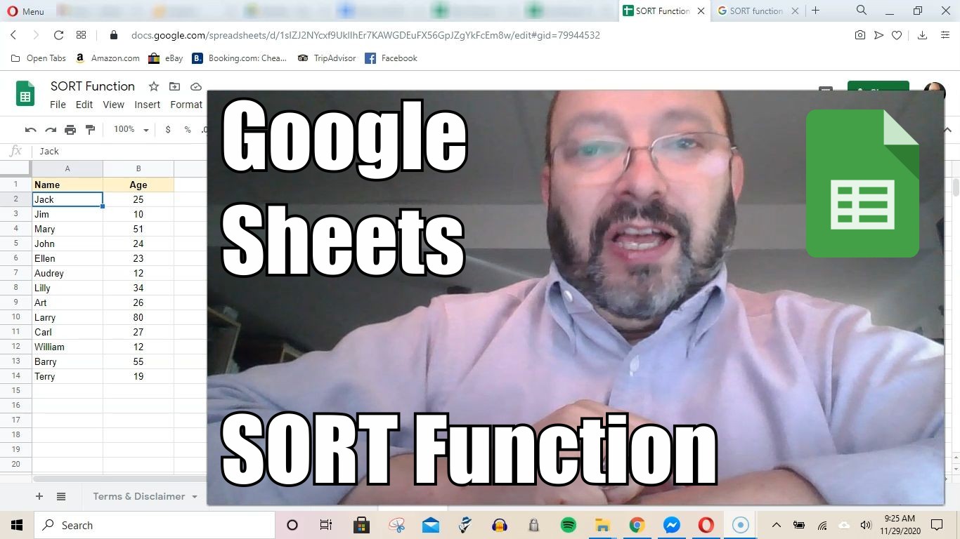 SORT Function - Let's Talk Sheets w/ Scott Bilker