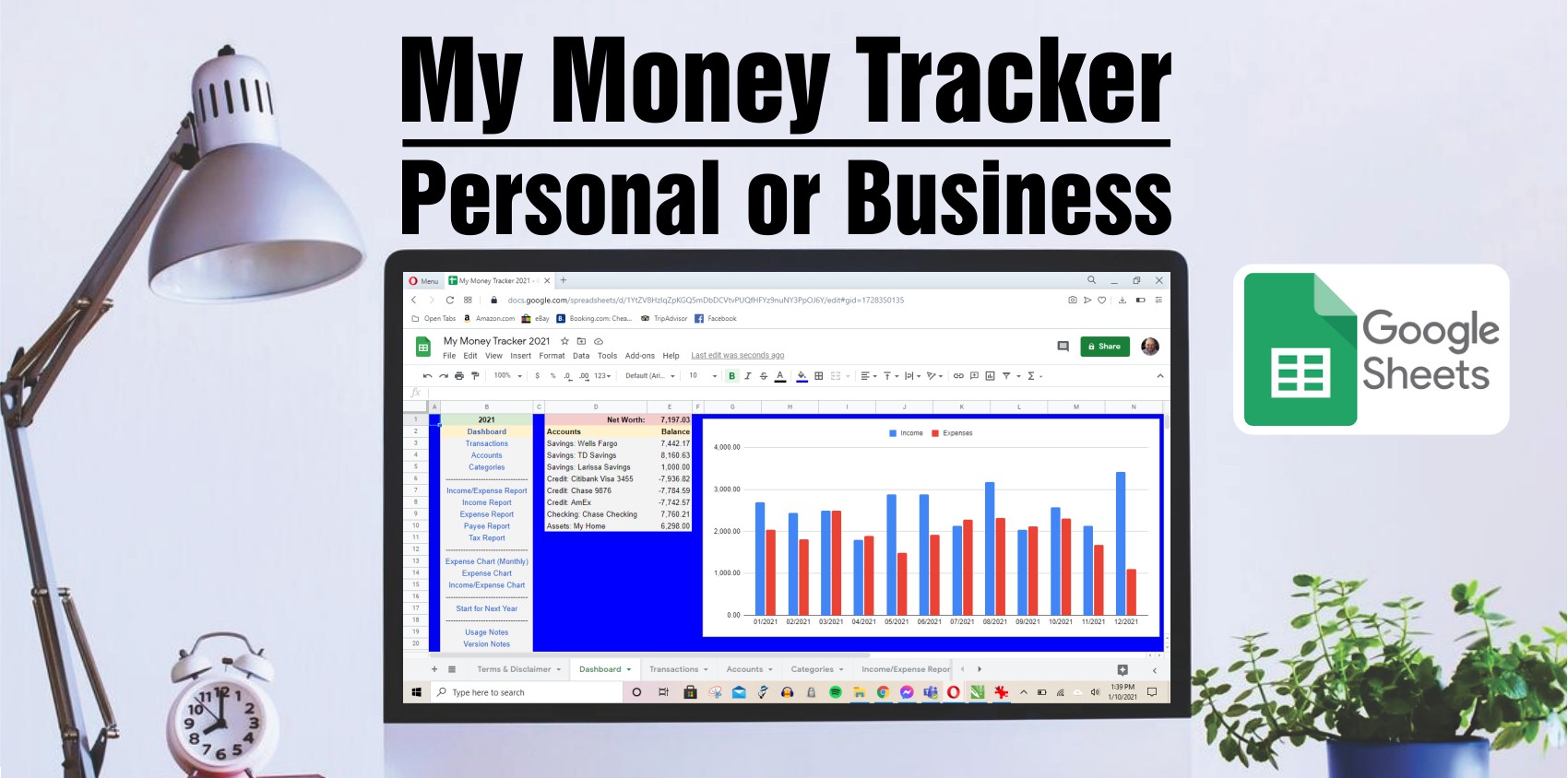 My Money Tracker: Personal or Business - Let's Talk Sheets w/ Scott Bilker